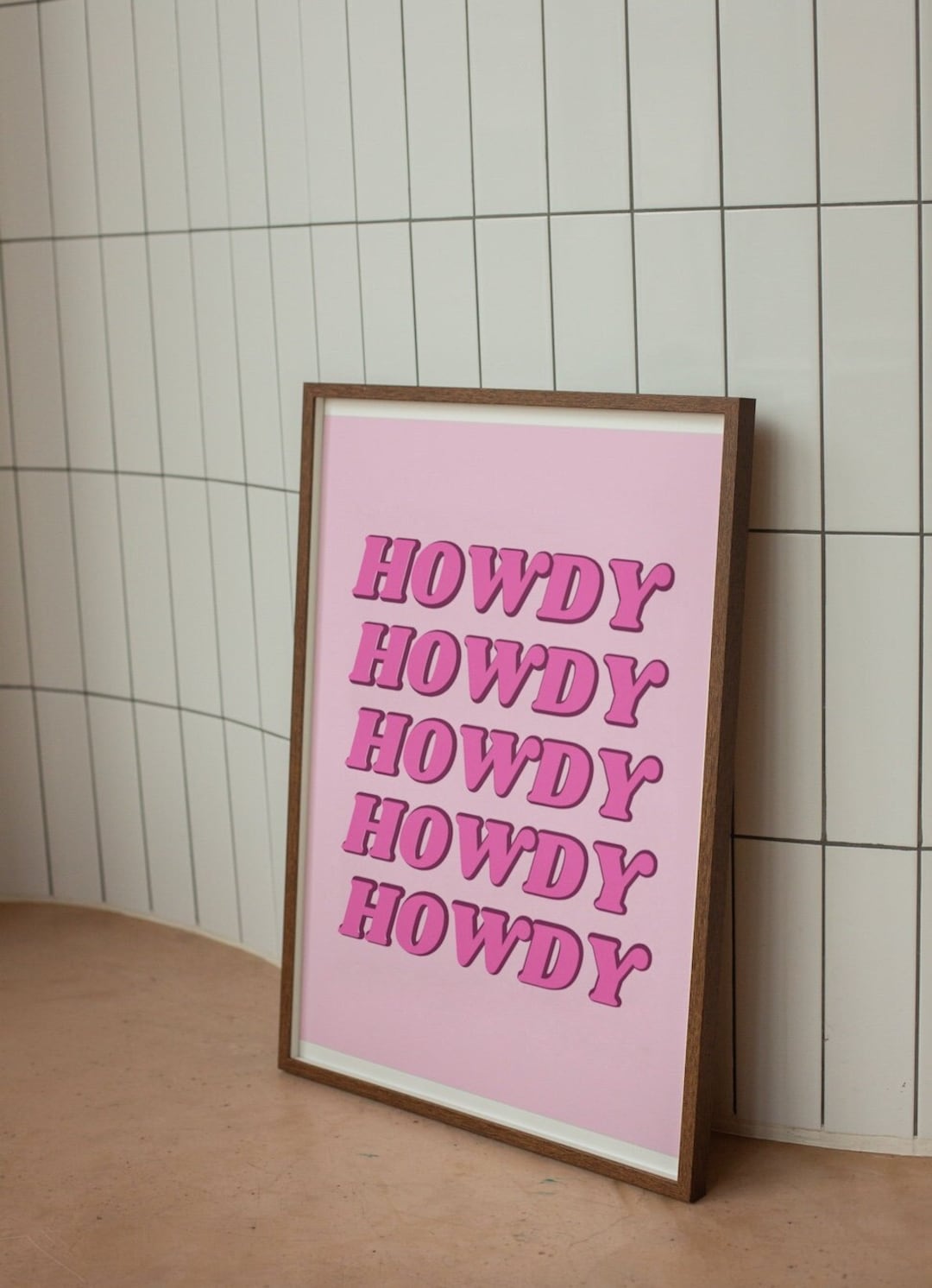 Pink HOWDY Poster (DIGITAL DOWNLOAD) - Trendy Wall Art, Cute Apartment ...