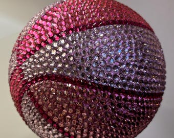 CUSTOM GEMSTONE BASKETBALL Halfcoverage Personalized Team Bedazzled ...