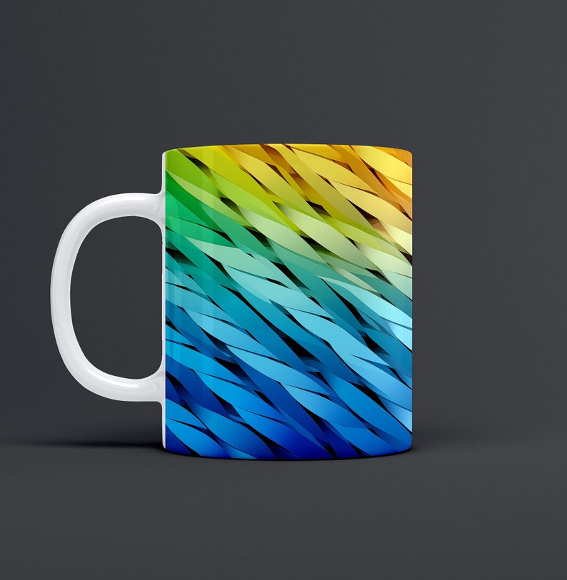 Rainbow Colored Ceramic Mug, Rainbow Colors, Colorful Tea Time, Gift ...