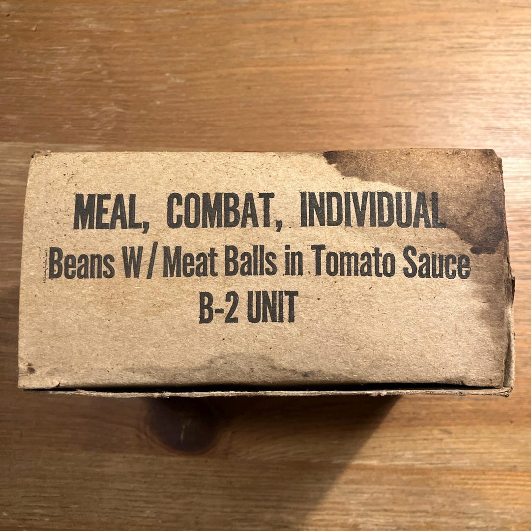 Vietnam War Era MCI Military Ration Beans With Meatballs in Tomato ...