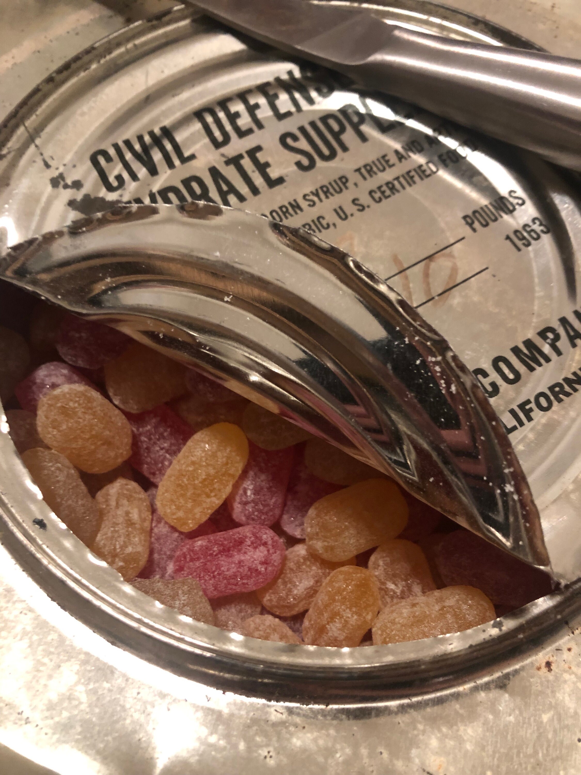 1960s Civil Defense Carbohydrate Candy in a Display Jar With Label of ...