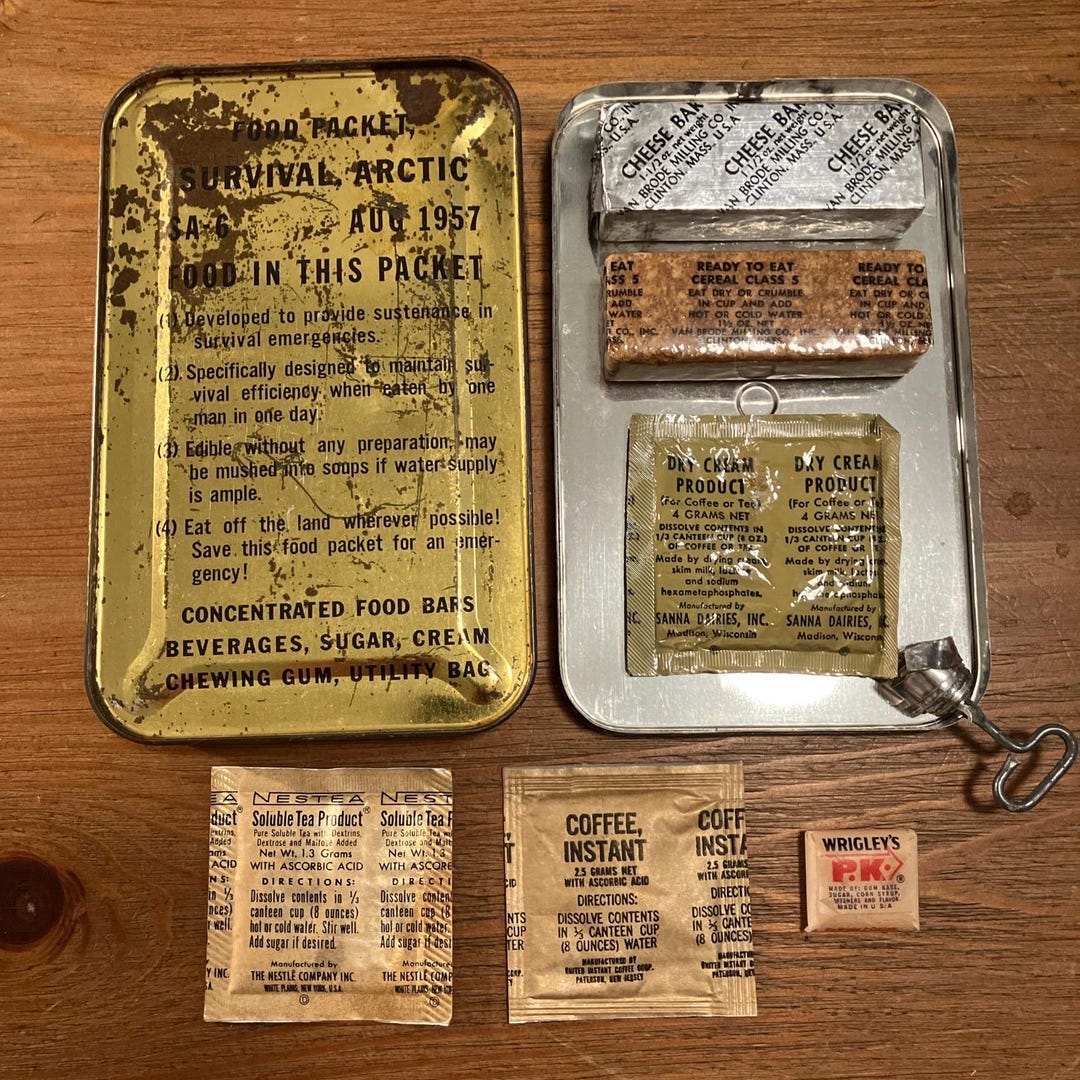 Food Packet Survival Arctic Emergency Ration 1957 Assortment-all ...