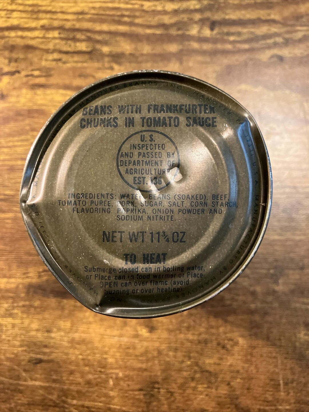 Vietnam War Era C-ration Canned Beans With Frankfurter Chunks in Tomato ...