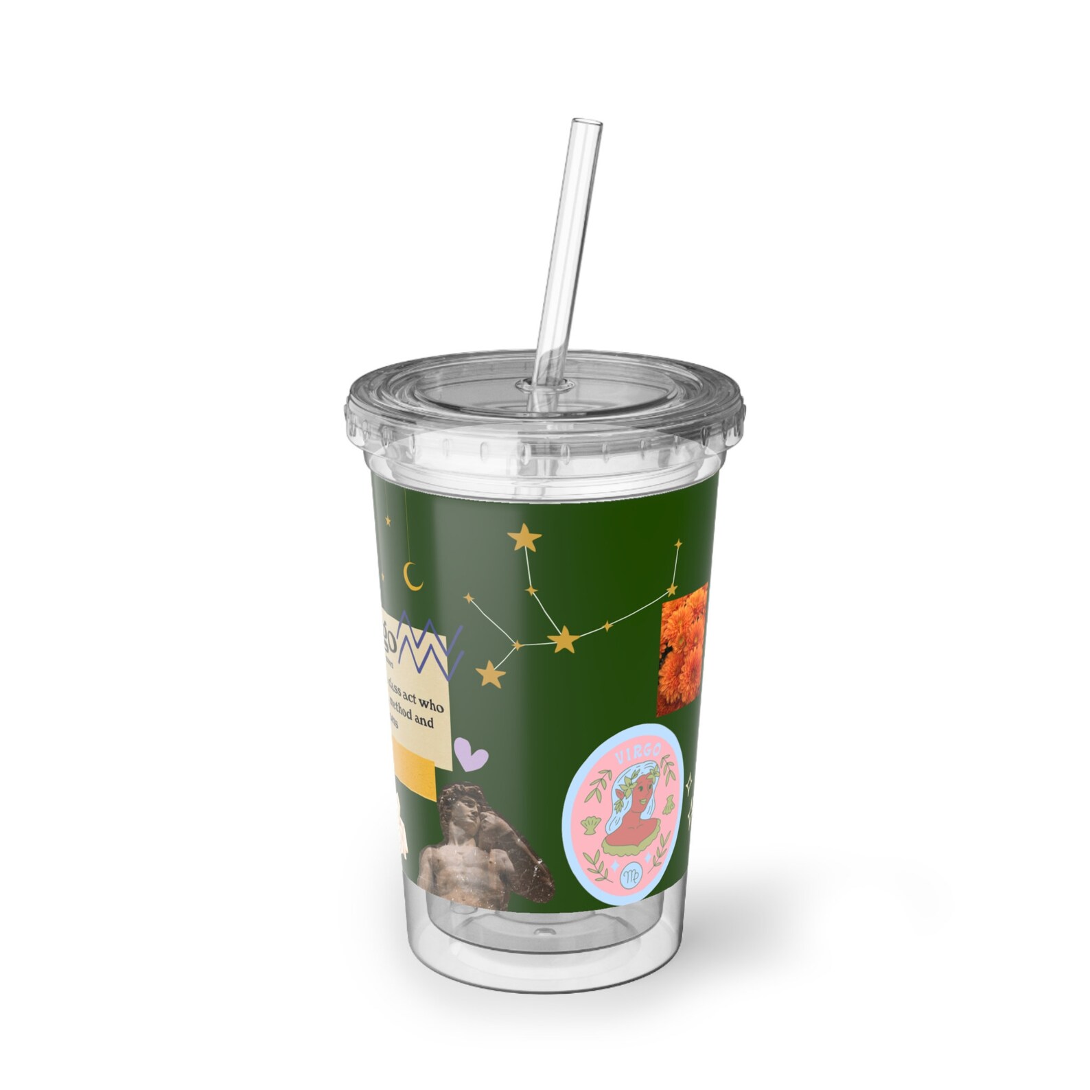 Virgo Zodiac Suave Acrylic Cups, Customizable Insulated Tumbler ...