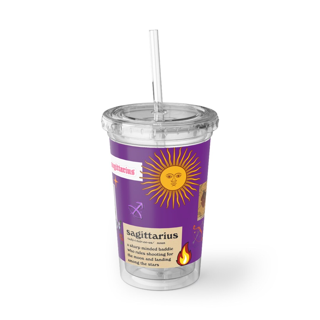 Sagittarius Zodiac Suave Acrylic Cup, Acrylic Cups With Straw, 16oz ...