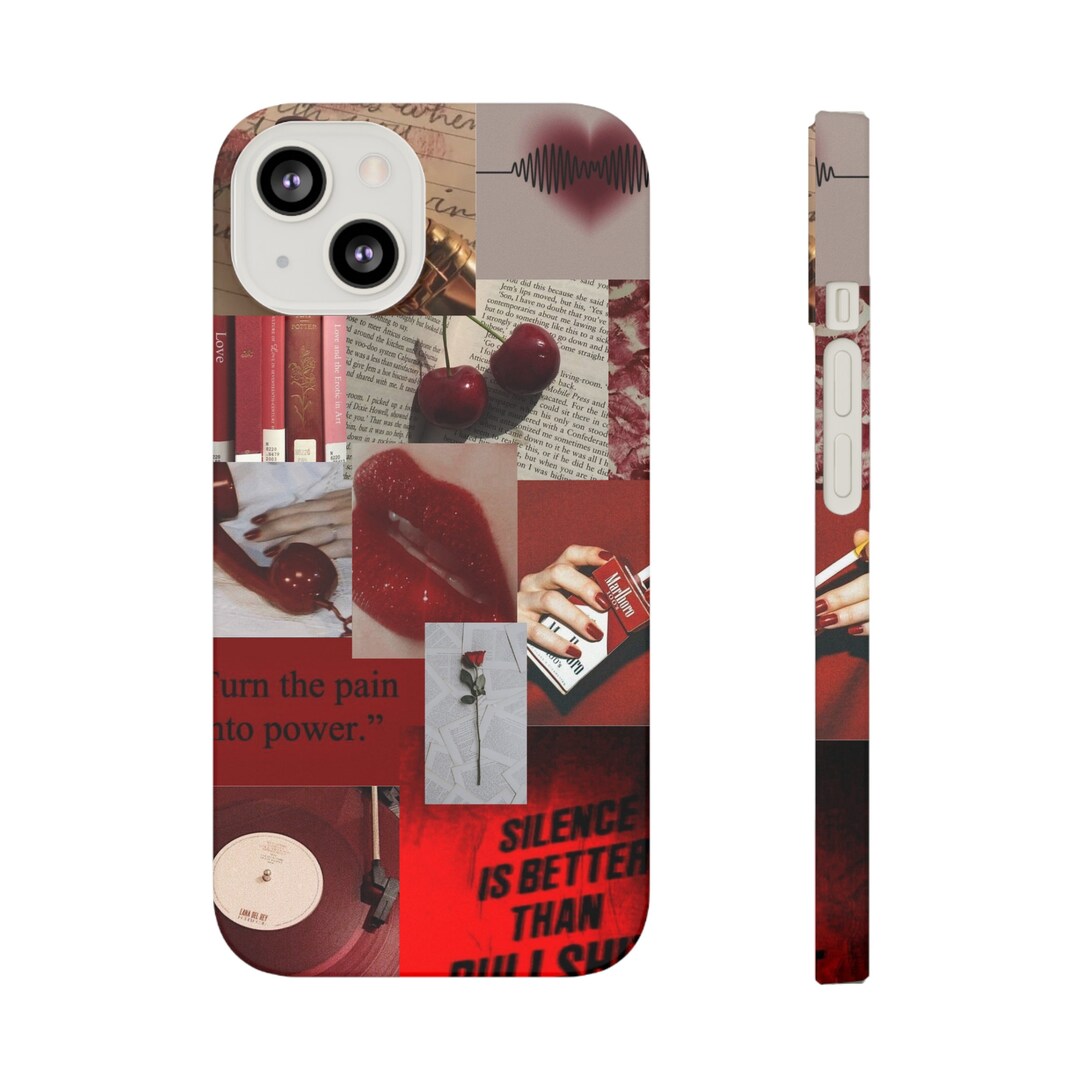 Vixen Red Slim Phone Case, Dark Red Phone Case, Cherry Red Phone Case ...