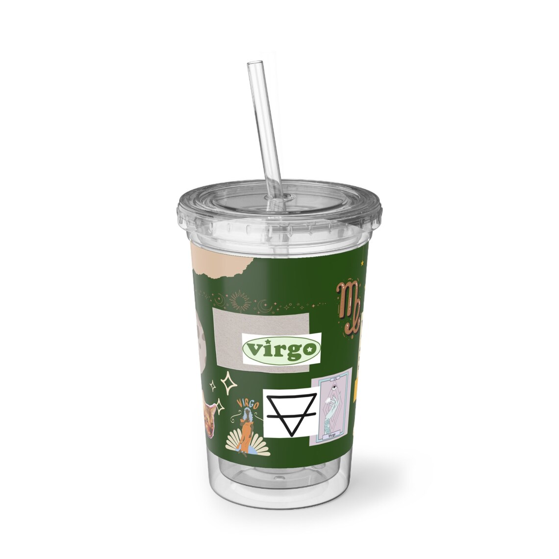 Virgo Zodiac Suave Acrylic Cups, Customizable Insulated Tumbler ...