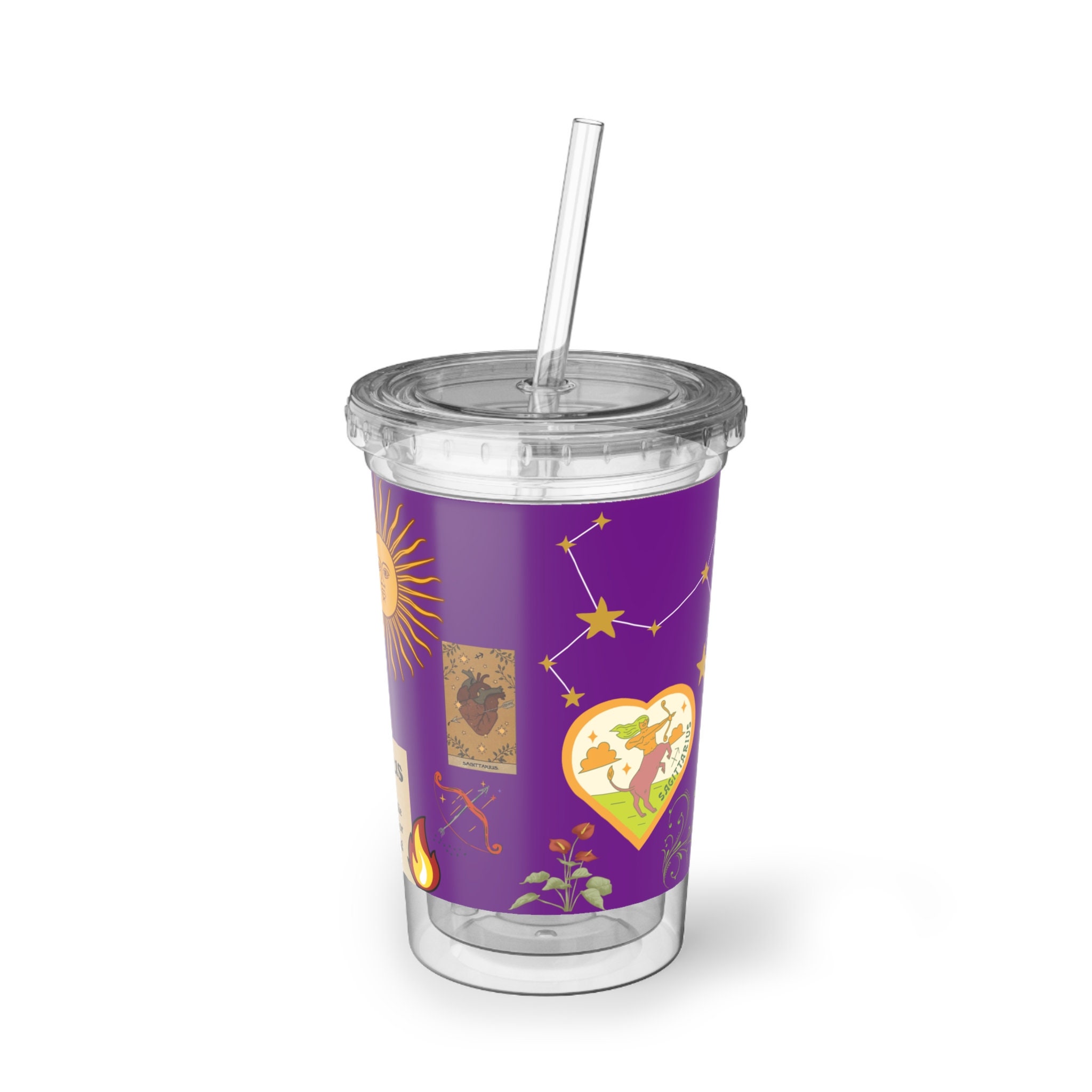 Sagittarius Zodiac Suave Acrylic Cup, Acrylic Cups With Straw, 16oz ...