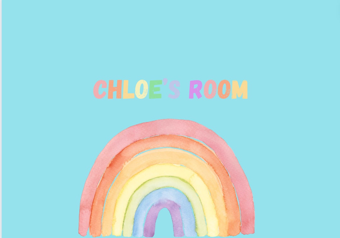 Rainbow Kids Door Sign - Etsy