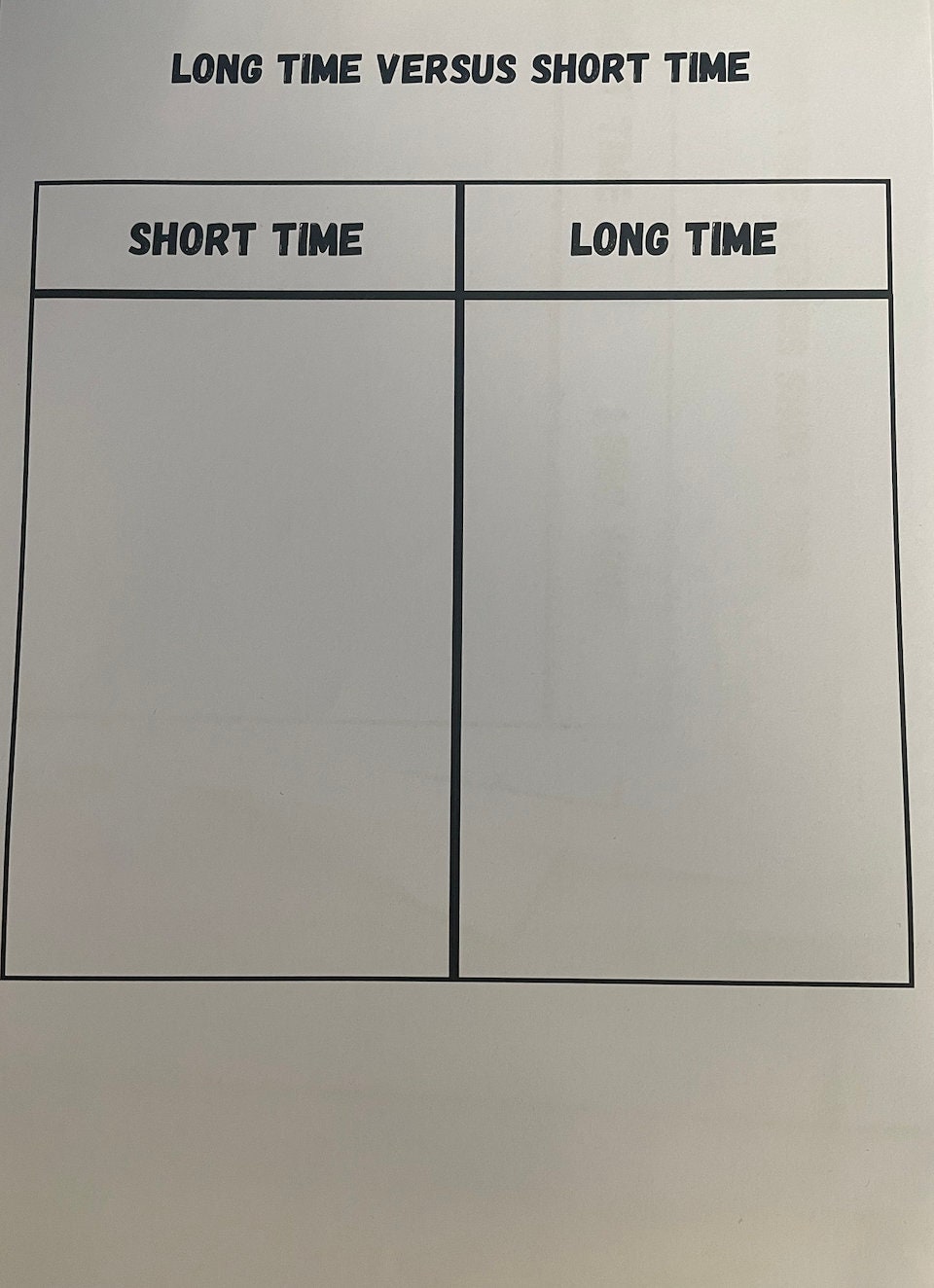 Short Time Versus Long Time Worksheet - Etsy