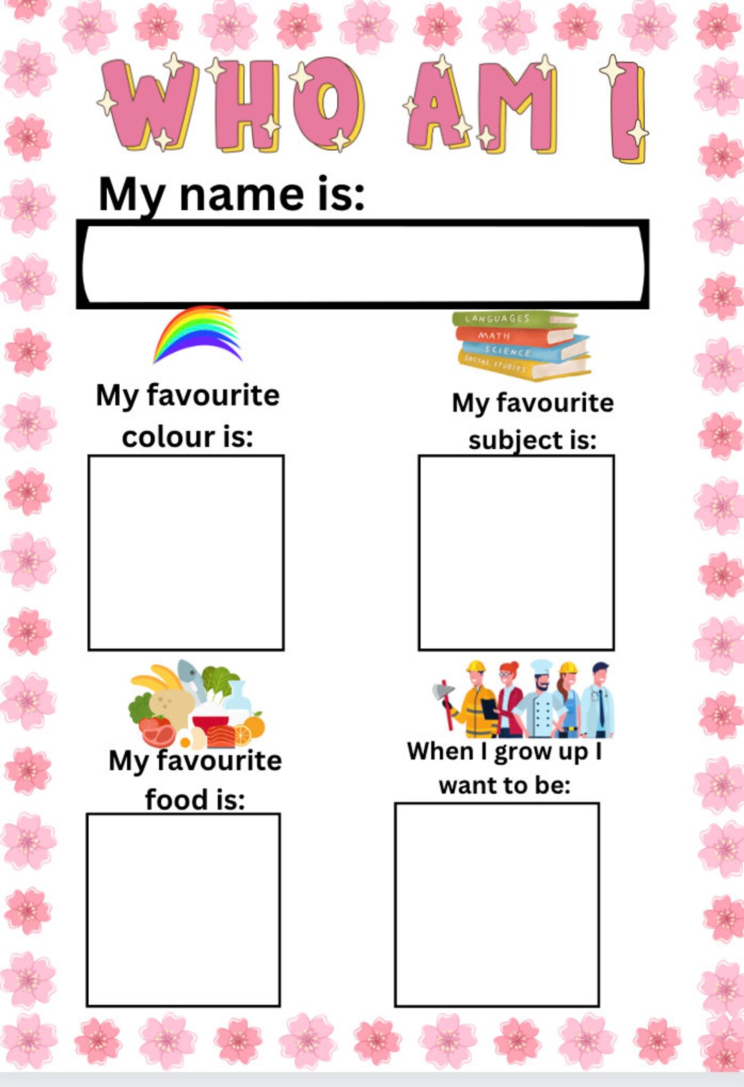 Who Am I Student Worksheet - Etsy