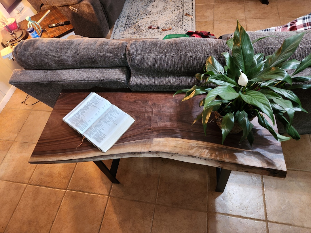 Live Edge Walnut Sofa Table - Etsy