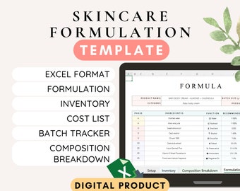 Batch Generator Skincare Formulations Template for Cosmetics Batch ...