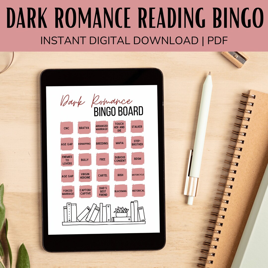 Dark Romance Reading Book Bingo Board Digital File Instant Download PDF ...