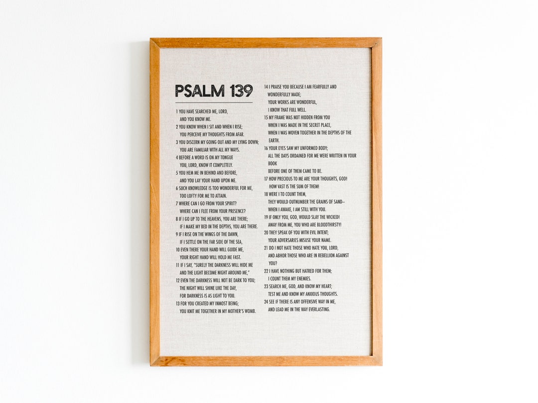 Psalm 139, Modern Christian Art, Aesthetic Verse, Biblical Art - Etsy
