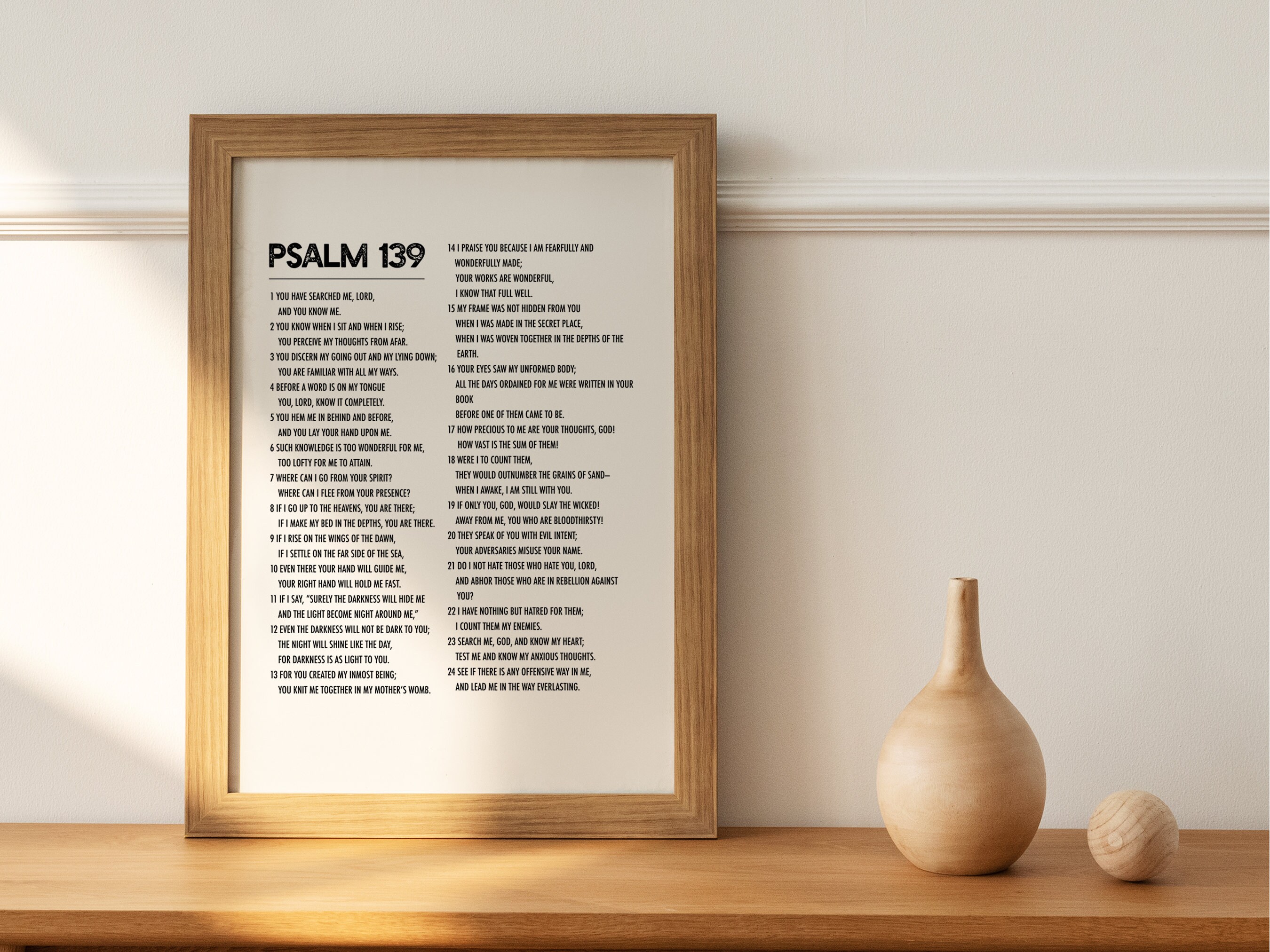 Psalm 139, Modern Christian Art, Aesthetic Verse, Biblical Art - Etsy