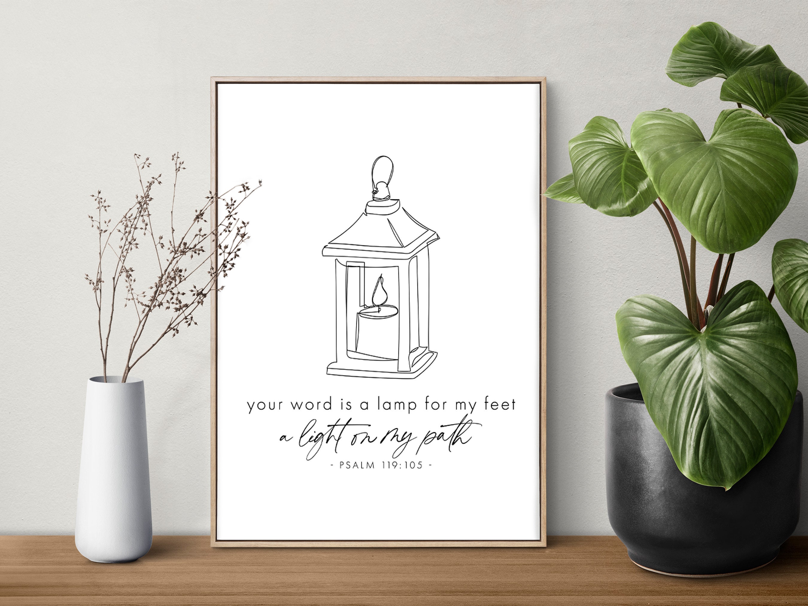 Psalm 119:105, Modern Christian Art, Aesthetic Verse, Line Art Biblical ...