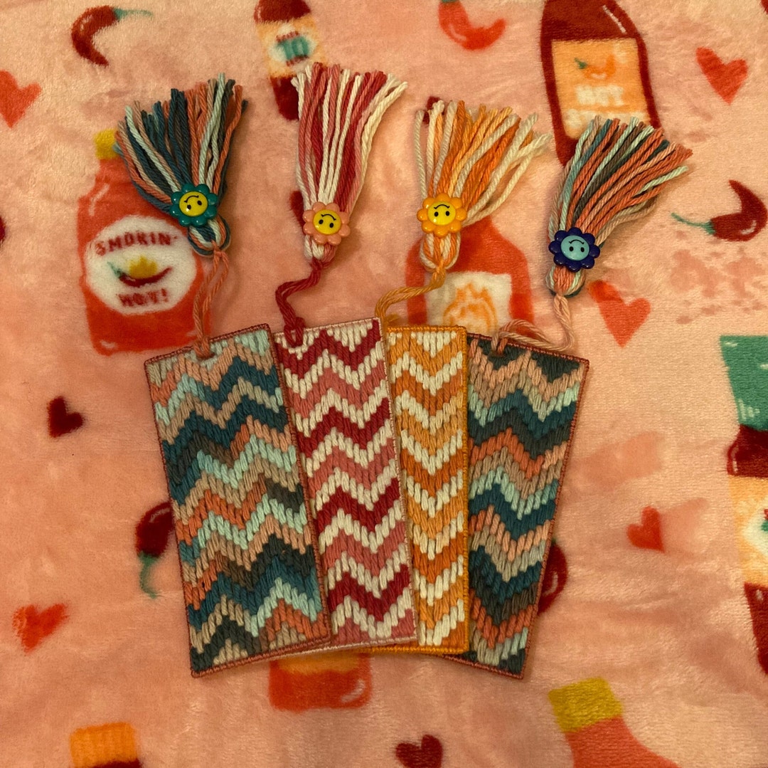 70s Inspired Needlepoint Bookmark With Tassel - Etsy