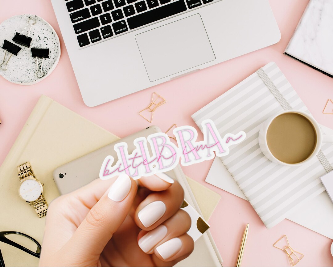 Libra Sticker, Astrology Stickers, Pink Sticker, Celestial. Zodiac Sign ...