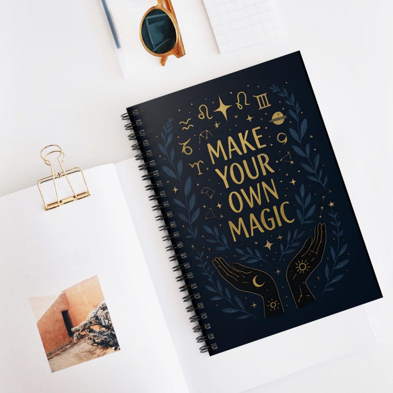 Make Your Own Magic Notebook, Celestial Spiral Journal, Astrology ...