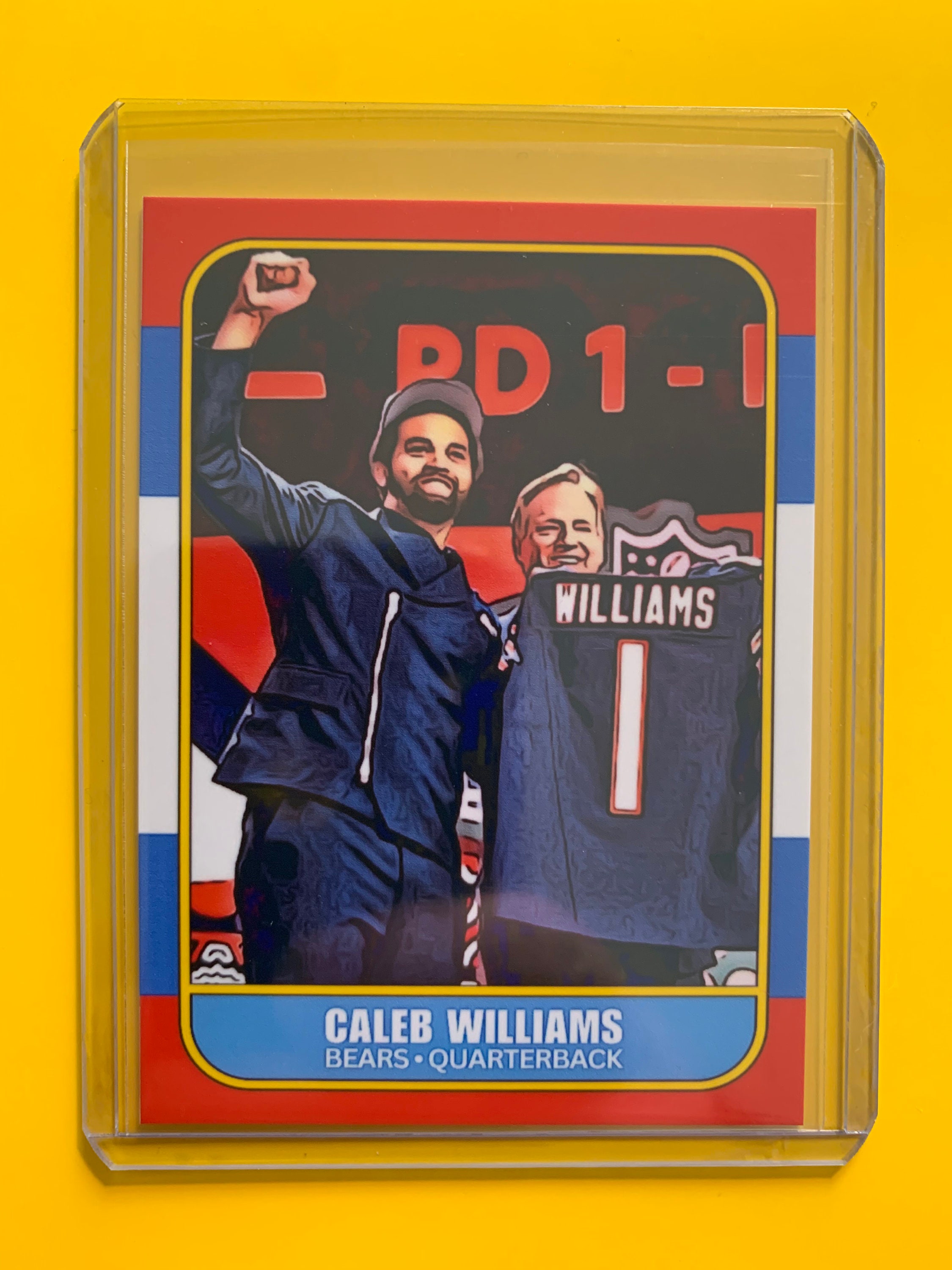 Caleb Williams Retro Trading Card Bears 1 Pick 2024 Rookie - Etsy