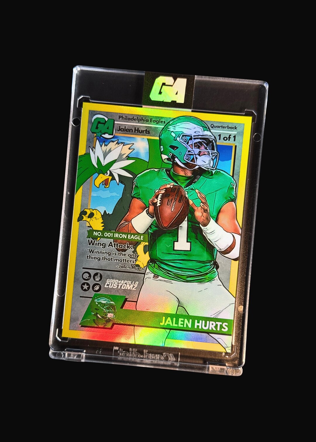 1/1 Jalen Hurts Collectible Art Trading Card - Artist Signed | Gray ...