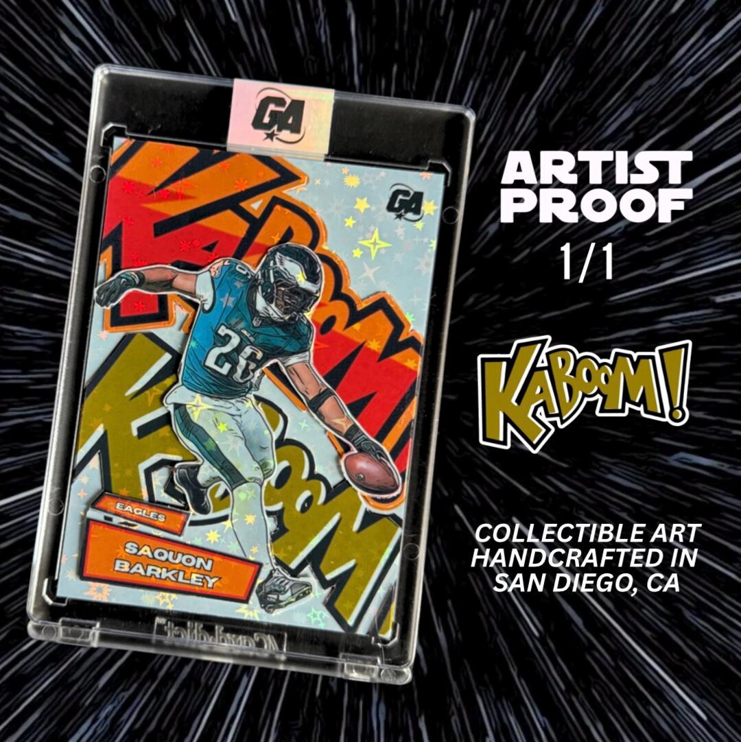 Saquon Barkley Custom Made Kaboom Style Trading Card 1/1 | Philadelphia ...