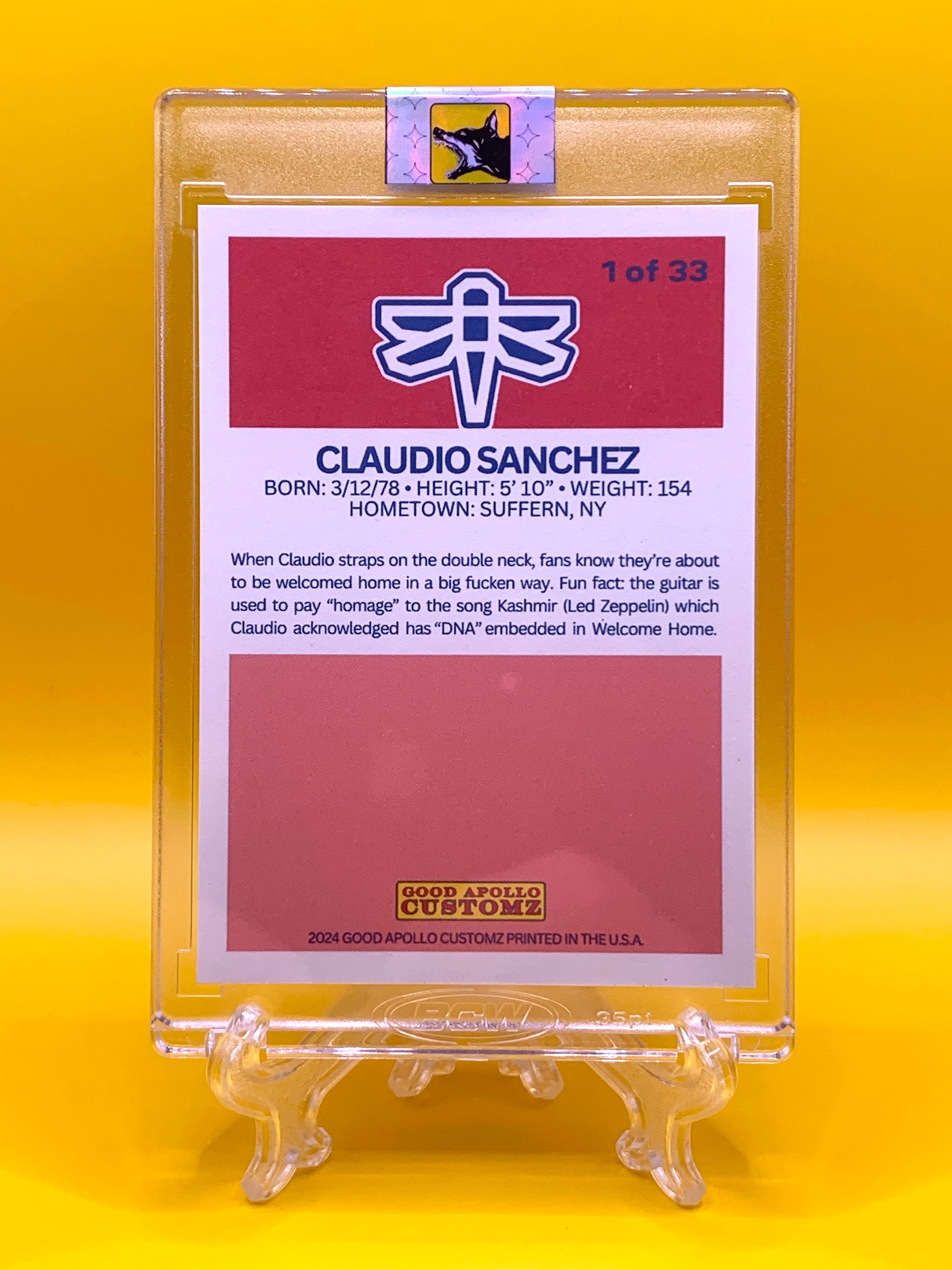 Claudio Sanchez Retro Trading Card /33 With Stand Included Coheed and ...