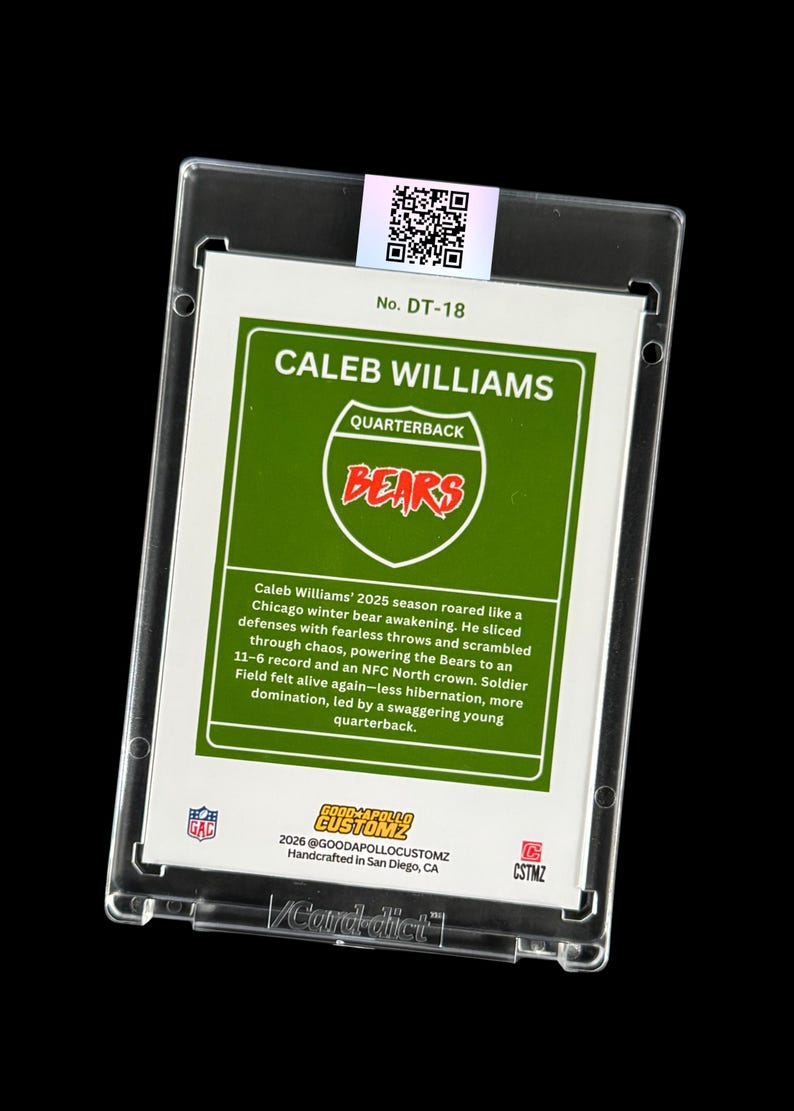 Caleb Williams Collectible Art Trading Card - Downtown Style | Bears - Etsy