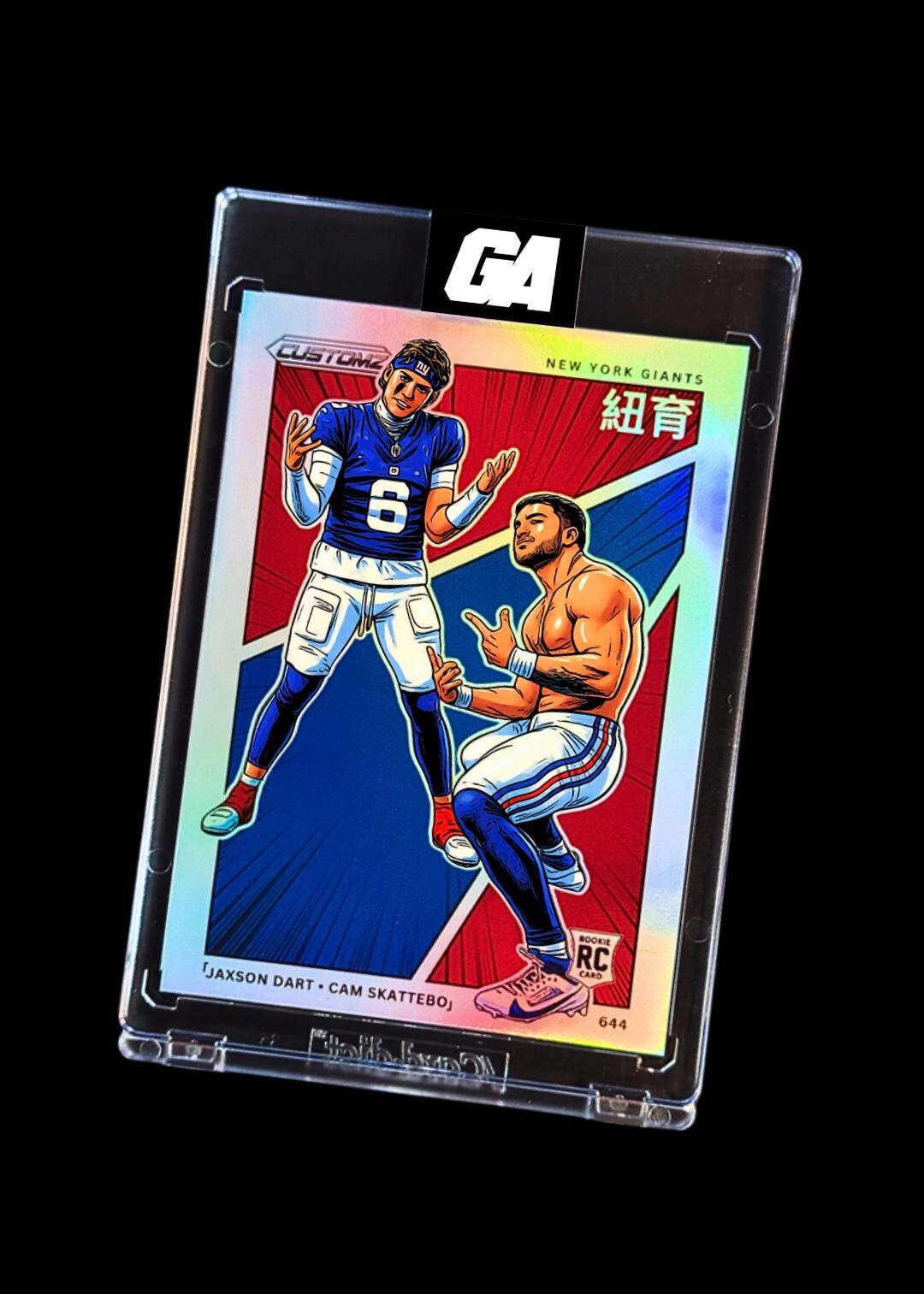 Jaxson Dart/cam Skattebo Collectible Art Trading Card - Manga Style ...
