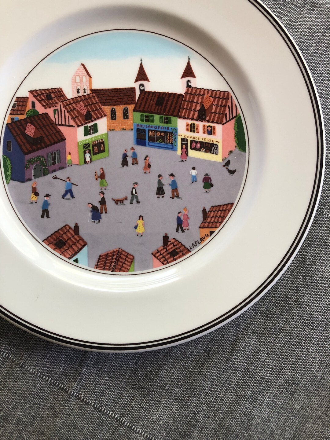 Charming Villeroy & Boch Design Naif Dinner Plate village Scene - Etsy