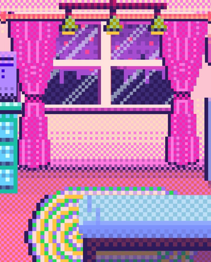 Pixel Art Wallpaper pixelated Room - Etsy