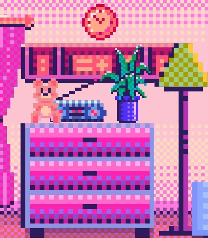 Pixel Art Wallpaper pixelated Room - Etsy