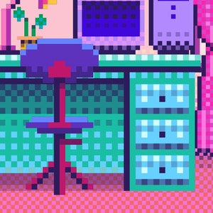 Pixel Art Wallpaper pixelated Room - Etsy