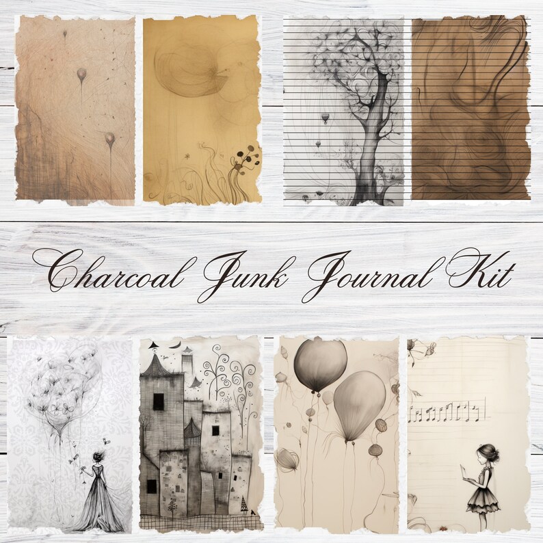 Charcoal Joy Junk Journal Kit Vintage Ephemera Junkjournal Kits ...