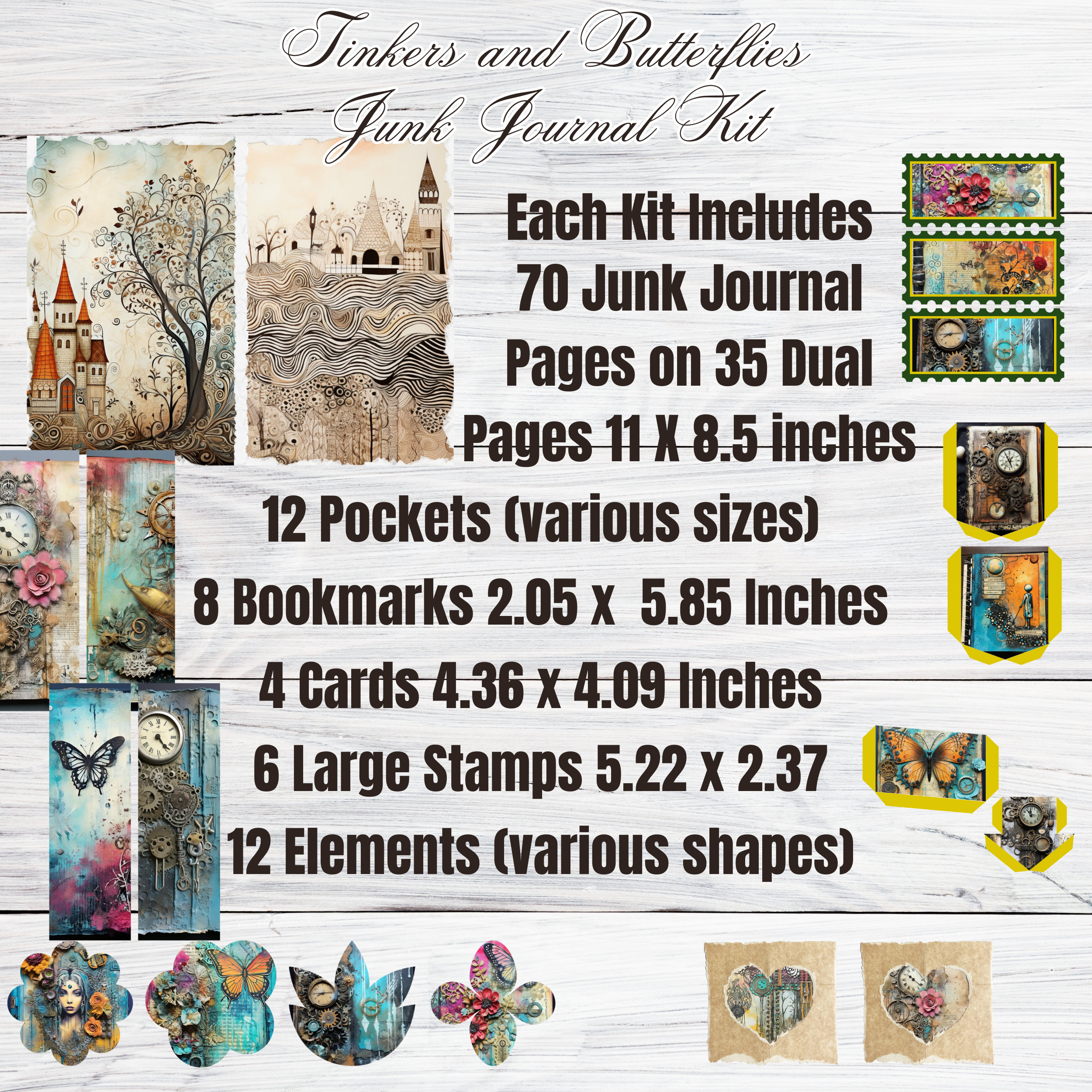 Junk Journal Kit Journaling Kits Junkjournaling Digital Printable ...