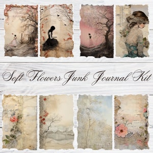 DIY Junkjournaling Kit Soft Flowers Folio, Junk Journal Paperpack ...