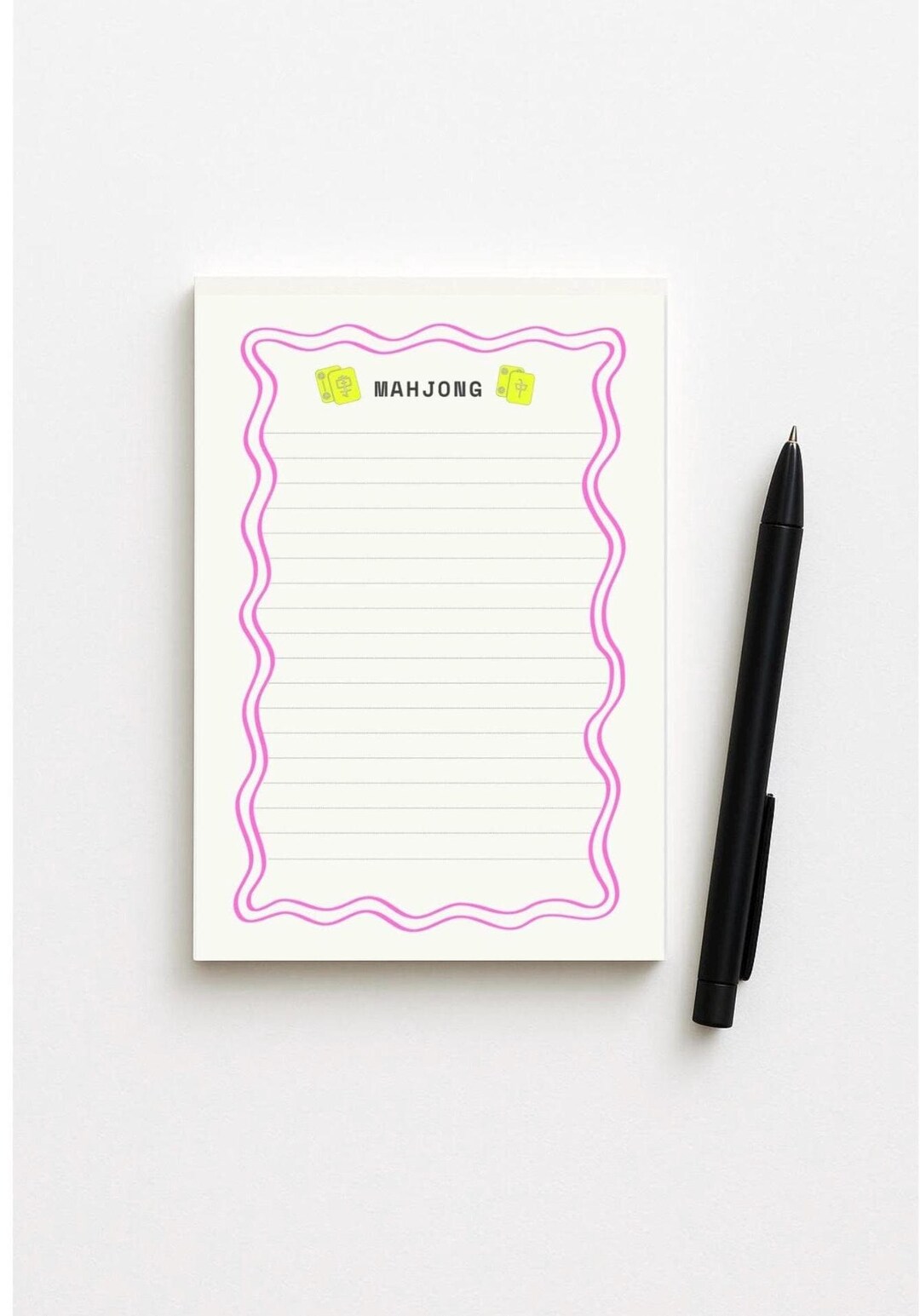 Notepad Mahjong Tile Design, Fun and Bright Mahjong Players Memo Pad ...