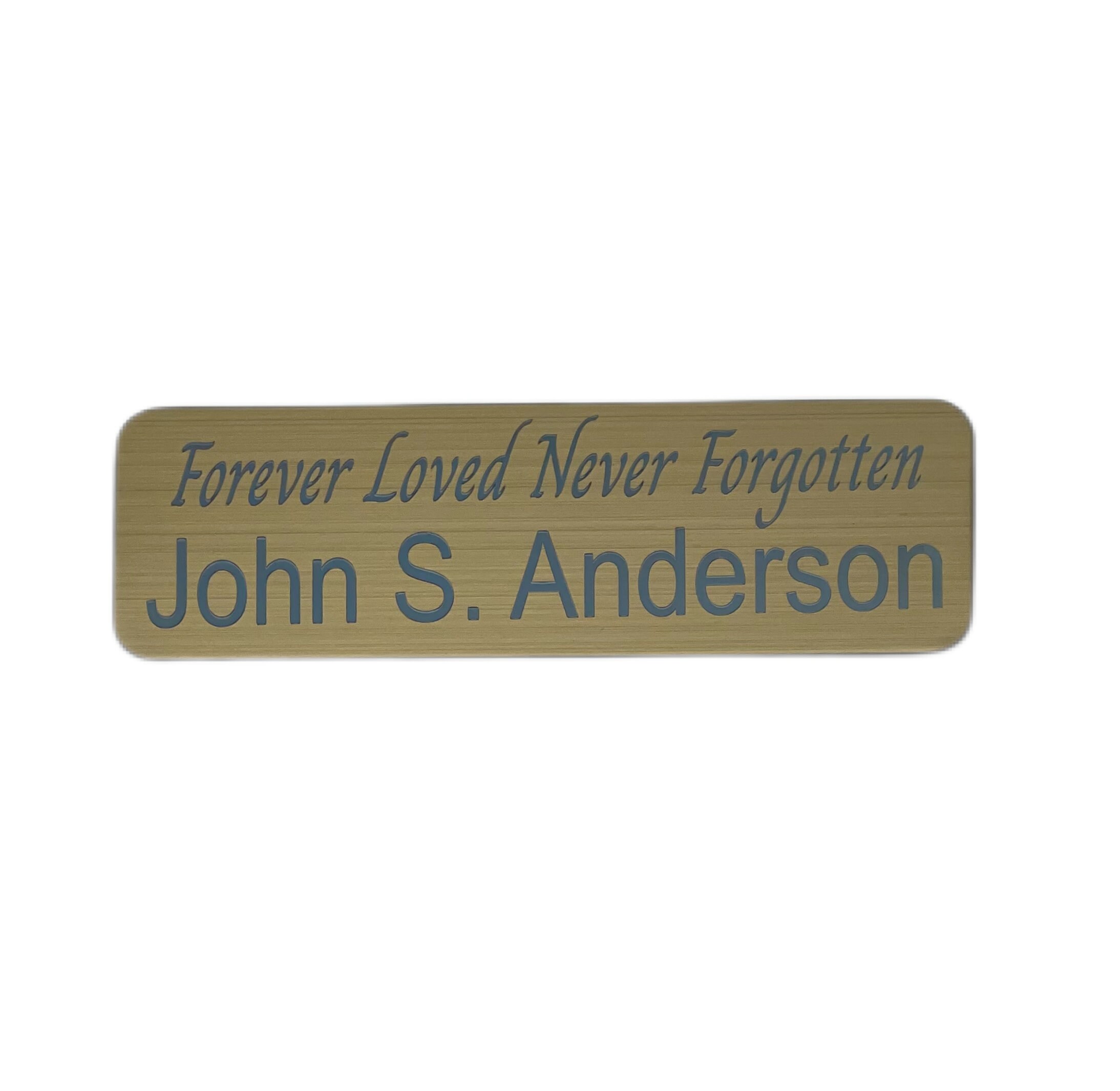 Blue on Gold Personalized Laser Engraved 3x1 Stainless Steel Name Plate ...