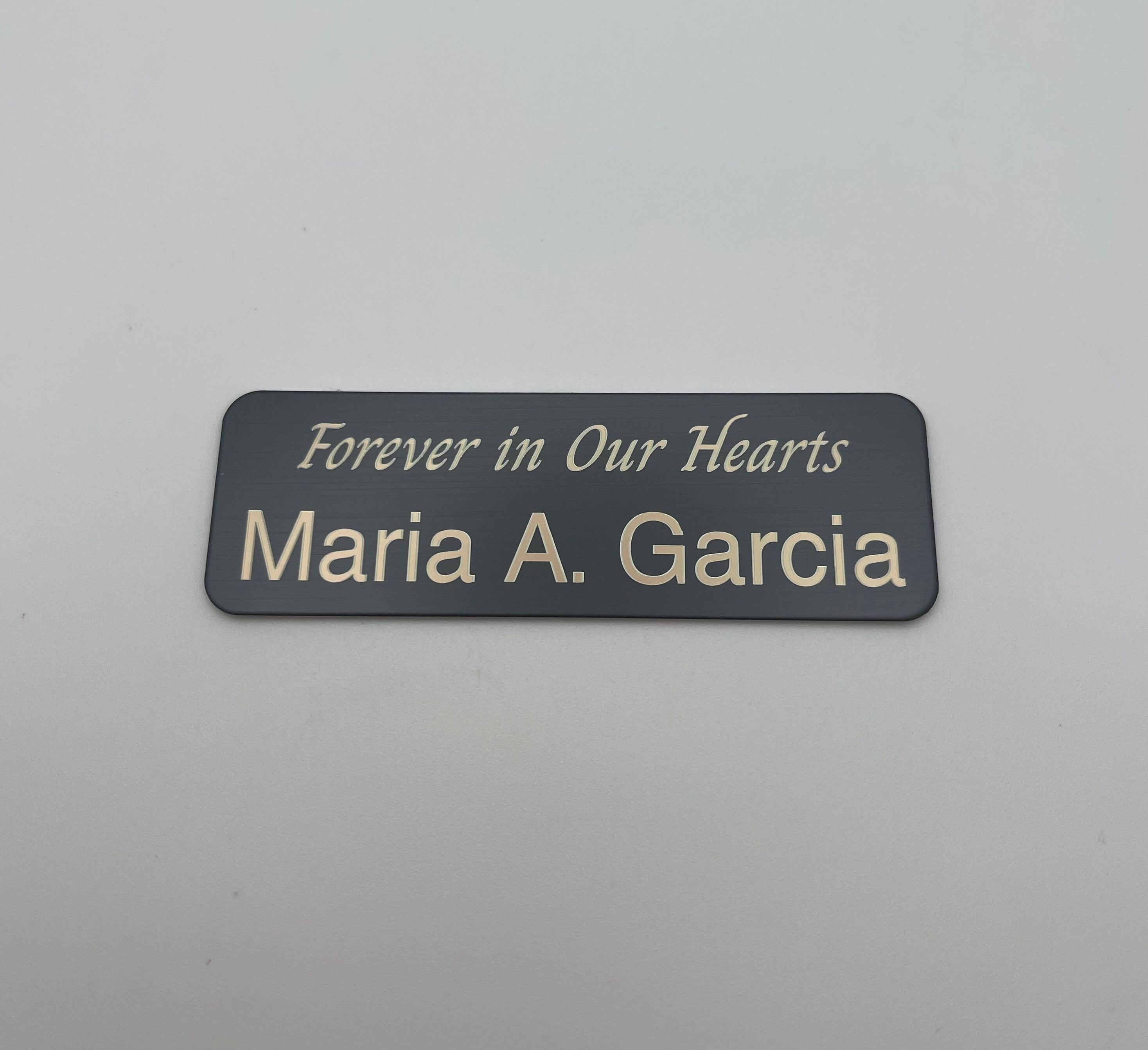 Laser Engraved, Gold on Black, Personalized 3x1 Stainless-steel Plaque ...