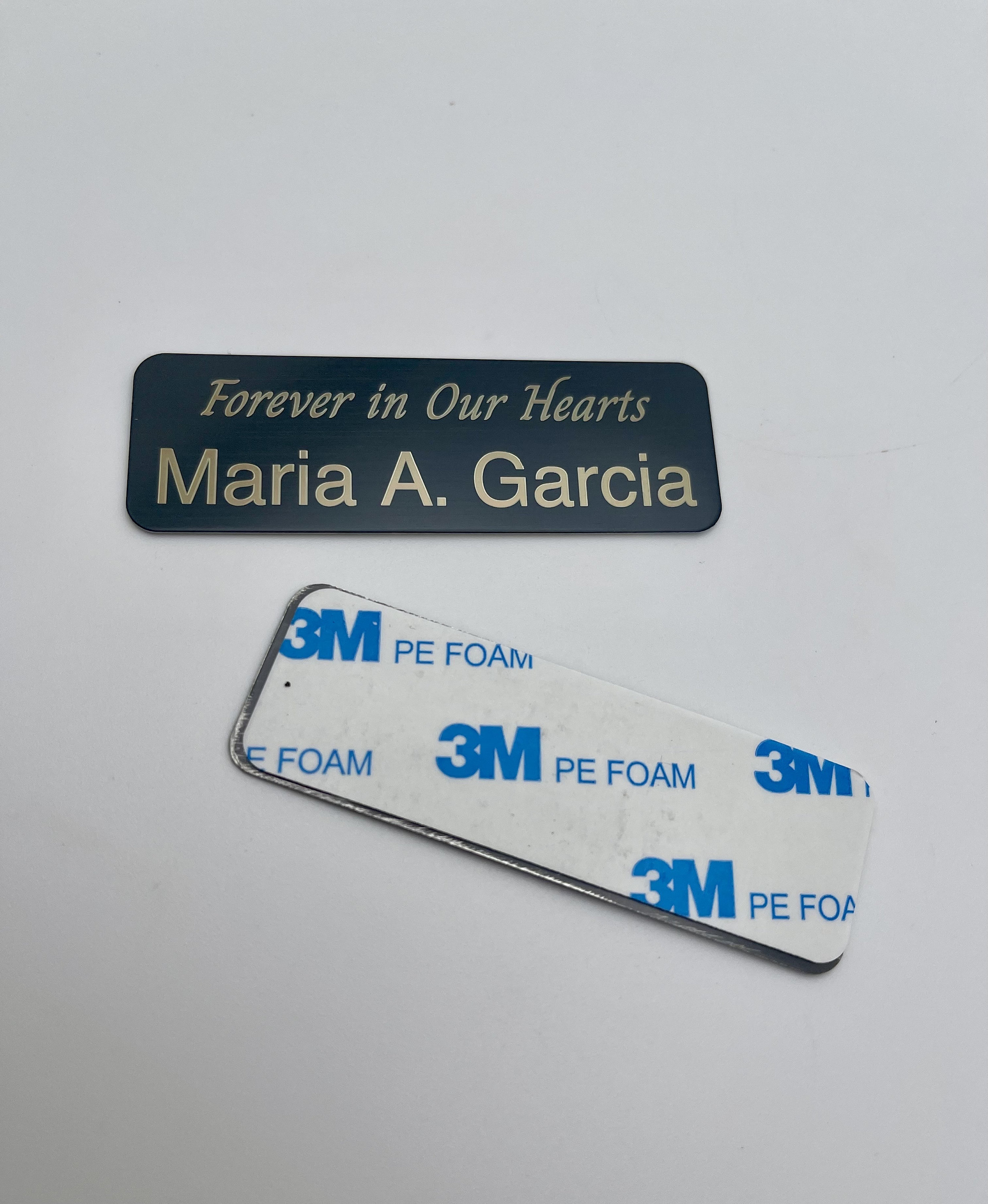 Laser Engraved, Gold on Black, Personalized 3x1 Stainless-steel Plaque ...