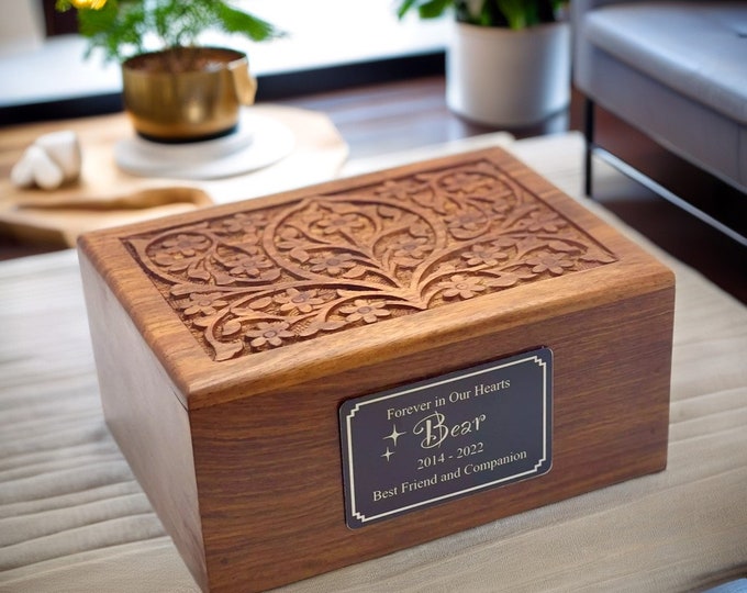 Rosewood Pet Urn Hand Carved - Etsy