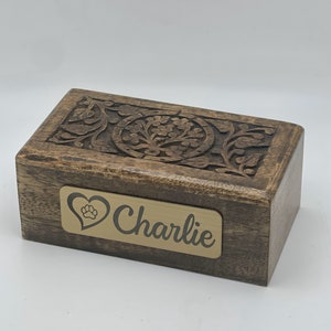 Carved Mango Wood Keepsake Box: Tiny Cremation Urn - Etsy