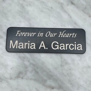 Custom Name Plate, White on Black, Personalized Engraved 3x1 Stainless ...