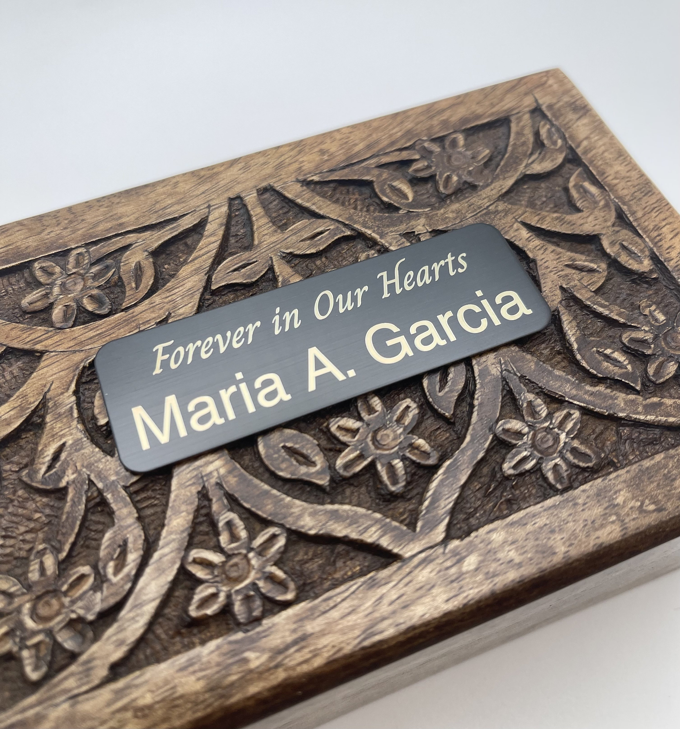 Laser Engraved, Gold on Black, Personalized 3x1 Stainless-steel Plaque ...