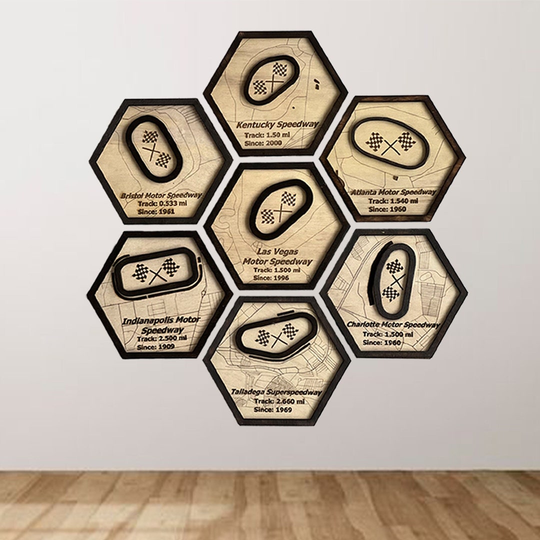 NASCAR Race Track Hexagon Wall Art 2025 - Etsy