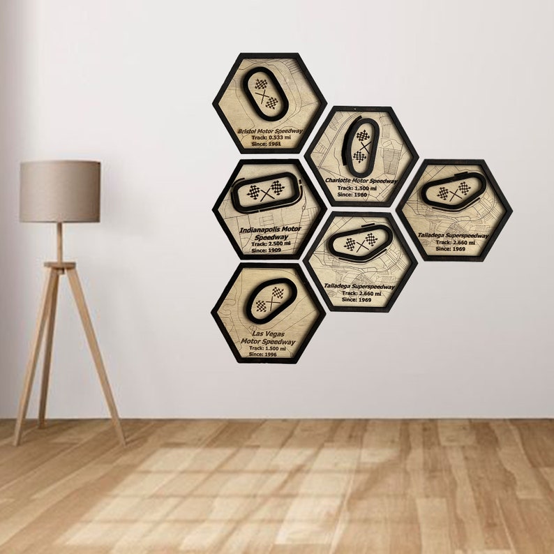 NASCAR Race Track Hexagon Wall Art 2026 - Etsy