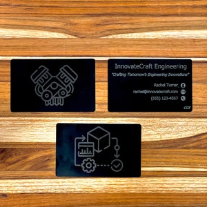 Custom Laser Engraved Metal Business Cards (two-sided) - Etsy