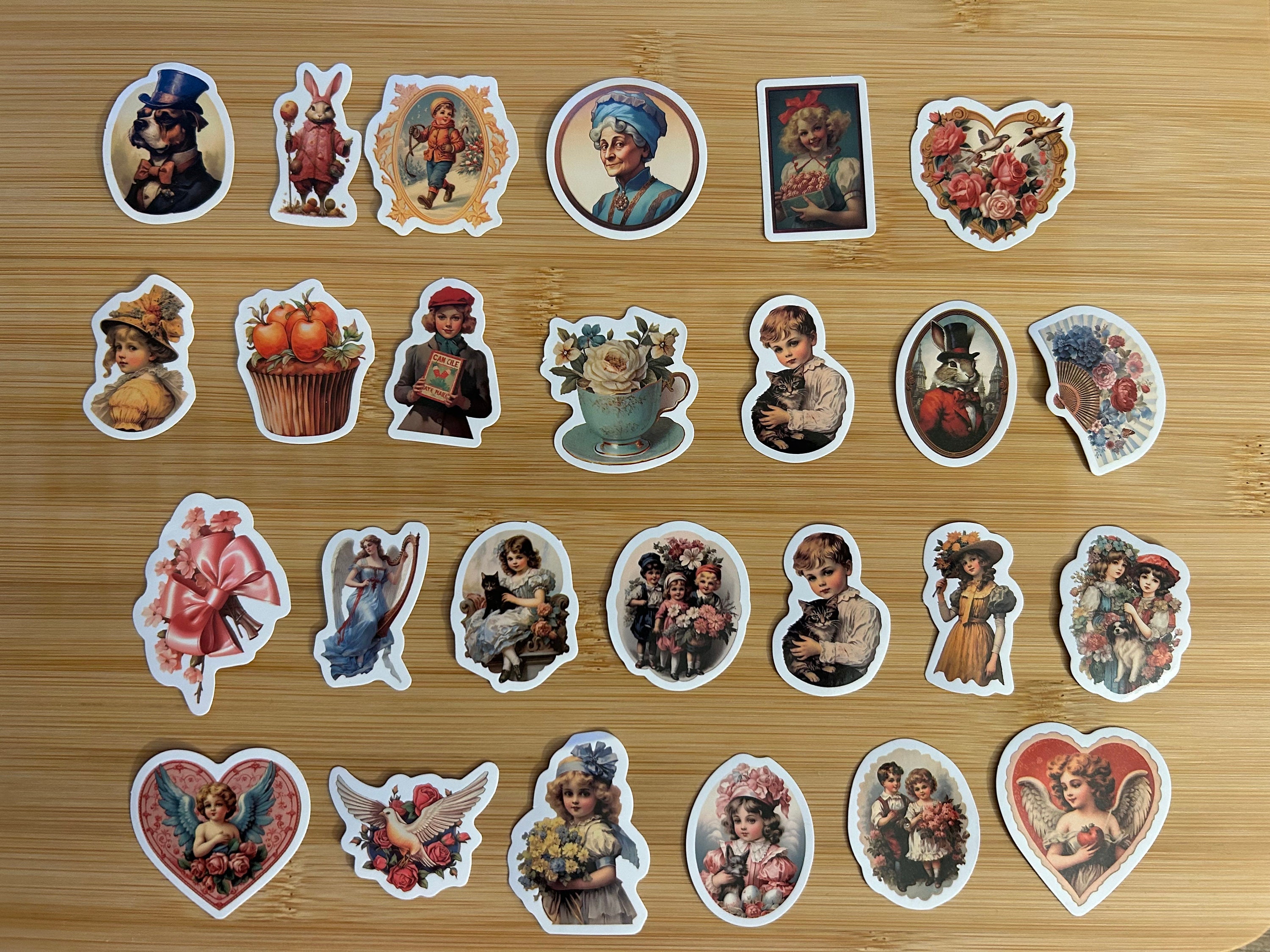50 Mini Vintage Victorian Stickers - Etsy