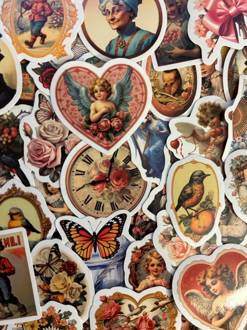 50 Mini Vintage Victorian Stickers - Etsy